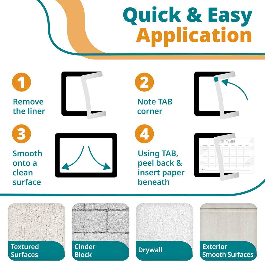 Self-Stick Sign Holders for Walls – Fodeez® Frames